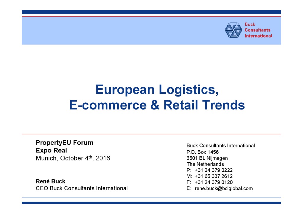Expo Real: European Logistics, e-commerce & Retail trends | Real Asset ...